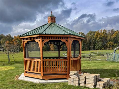Garden Wooden Gazebo With Lights