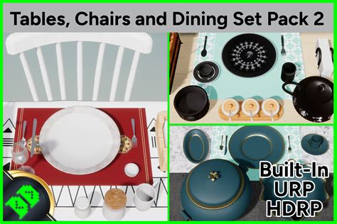 Tables Chairs And Dining Set Pack 2 3d Furniture Unity Asset Store