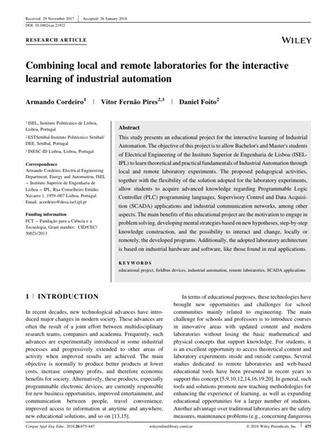 Combining Local And Remote Laboratories For The Interactive Learning Of Industrial Automation