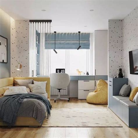 Многофункциональный дизайн детской комнаты интерьер для мальчика Дизайн детской комнаты