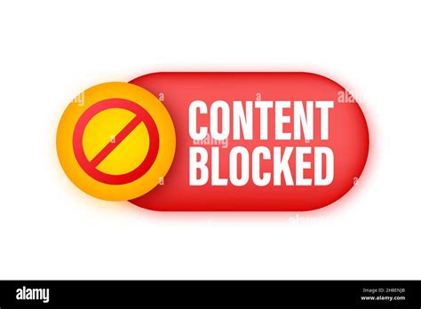 Content Blocked Label On White Background Vector Stock Illustration