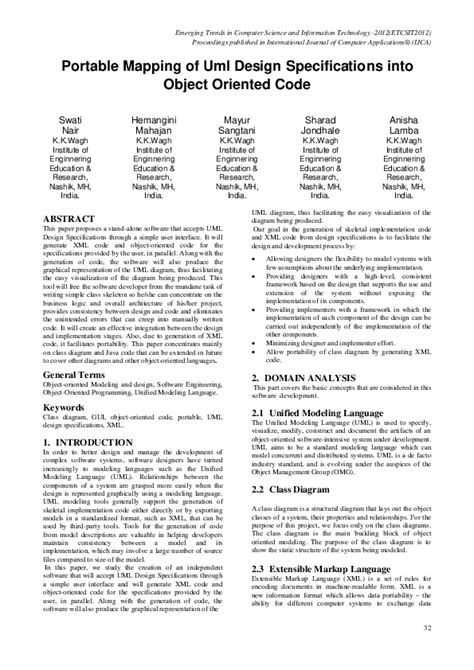 Pdf Portable Mapping Of Uml Design Specifications Into Object Oriented Code