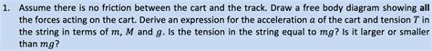 Solved Assume There Is No Friction Between The Cart And The Chegg Com