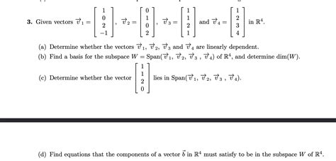Solved Given Vectors