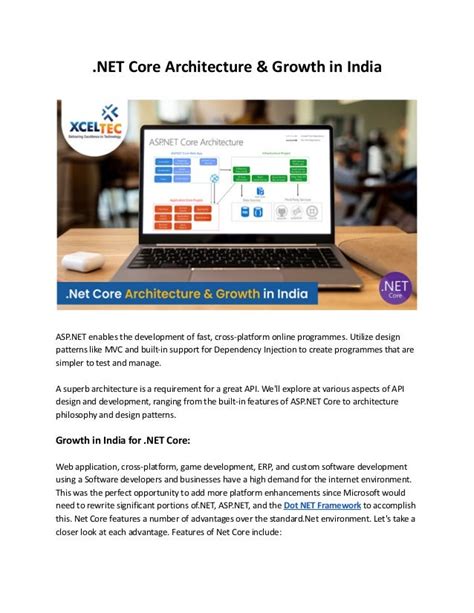 Net Core Architecture And Growth In Indiapdf