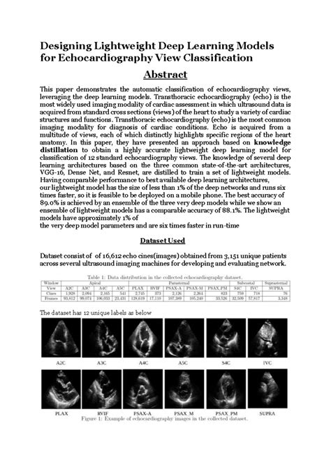 Designing Lightweight Deep Learning Models For Echocardiography View Classification Designing