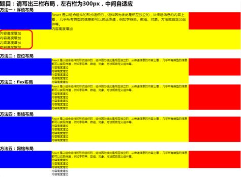Css面试题目 布局