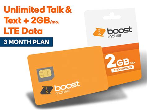 Boost Mobile Prepaid Plan Unlimited Talk Text Gb Lte Data Free Sim Month Via
