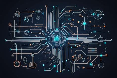 Premium Photo Artificial Intelligence Circuit Line Style Machine