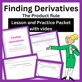 Finding Derivatives Using The Product Rule Worksheet And Lesson