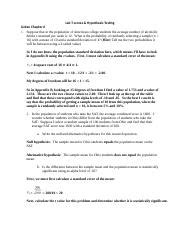 Lab Hypothesis Testing Docx Lab T Scores Hypothesis Testing Urdan Chapter 6 1 Suppose That