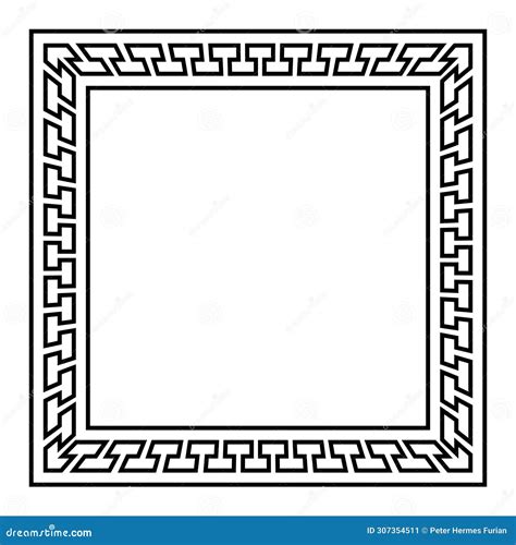 Stepped Fret Motif Aztec Style Square Frame With Meander Pattern Cartoon Vector Cartoondealer