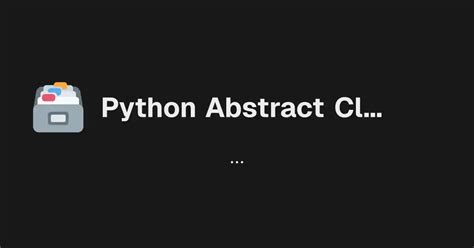 Python Abstract Class And Method