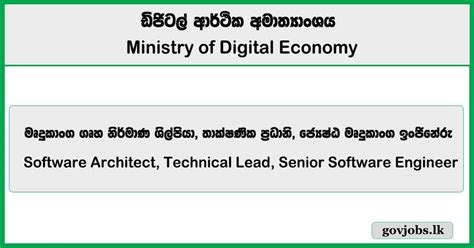 Software Architect Technical Lead Senior Software Engineer Ministry