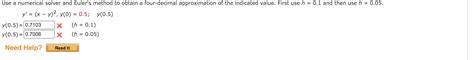 Solved Use A Numerical Solver And Euler S Method To Obtain A Chegg