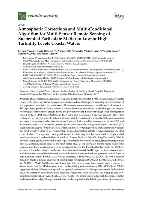 Pdf Atmospheric Corrections And Multi Conditional Algorithm For Multi
