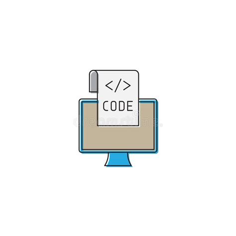 Computer Programming Vector Icon Symbol Isolated On White Background