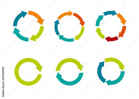 Multicolored Arrows In Circular Motion Arrow Combinations Rotation Arrows Circle Arrow Icon