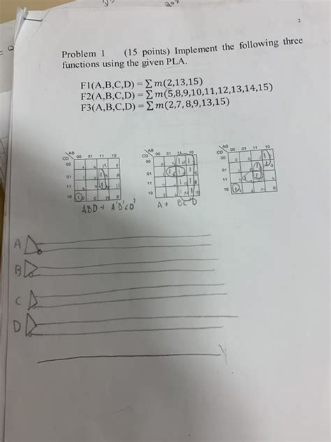 Solved Problem 1 15 Points Implement The Following Three Chegg Com