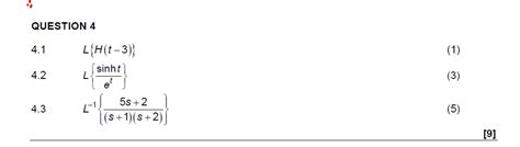 solved question 4 4 1 l{h t−3 } 4 2l{etsinht}