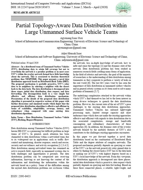 Partial Topology Aware Data Distribution Within Large Unmanned Surface Vehicle Teams Pdf
