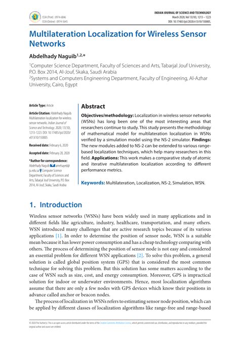 Pdf Multilateration Localization For Wireless Sensor Networks