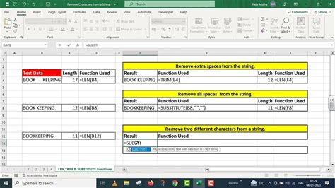 Lentrim And Substitute Functions Remove Characters From A String 1