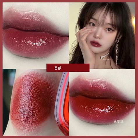 한국어 6 색 섹시한 레드 립스틱 방수 모이스춰 라이징 립 유약 색조 오래 지속되는 스틱 컵 립 스틱 메이크업 화장품