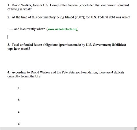1 David Walker Former Us Comptroller General