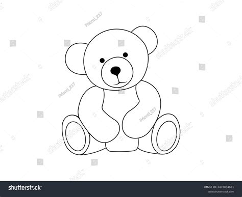 Teddy Bear Outline Clipart Premium Vector Cute Cartoon Teddy Bear
