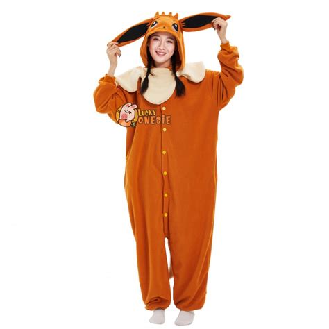 Eevee Halloween Costume For Adult Evolutions Onesies Pajamas Cosplay