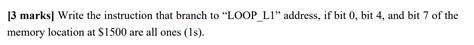 Solved 3 Marks Write The Instruction That Branch To