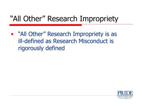Ppt Research Impropriety Understanding Preventing And Managing