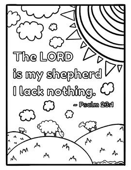 Psalm 23 Coloring Pages Sketch Coloring Page