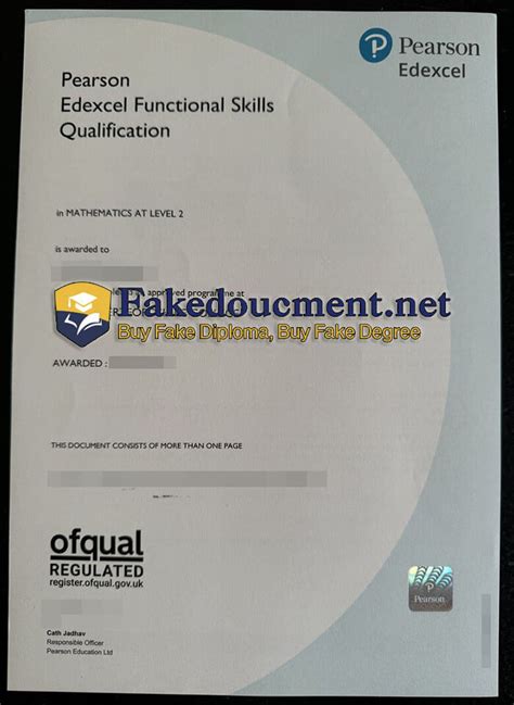 Buy Pearson Edexcel Functional Skills Qualification Certificate