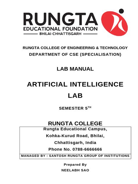 Ai Lab Manual Cse Specialization Pdf Algorithms Computer Programming