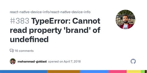 Typeerror Cannot Read Property Brand Of Undefined Issue React Native Device Info