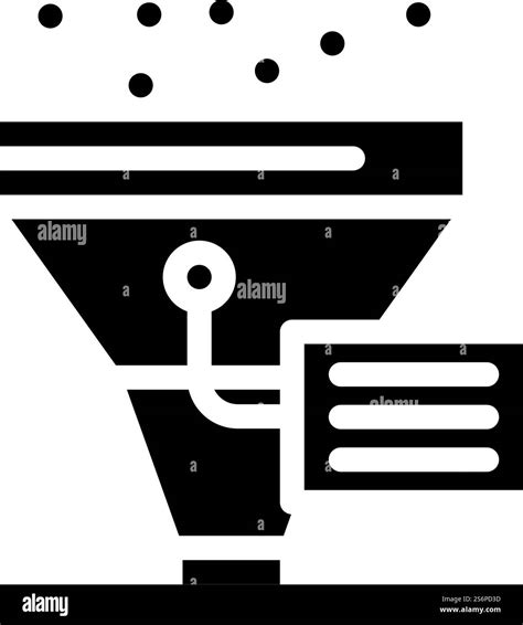 funnel filter data science glyph icon vector funnel filter data