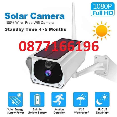 Соларна Wi Fi Камера Водоустойчива безкабелна Техника за видеонаблюдение и охрана Пл