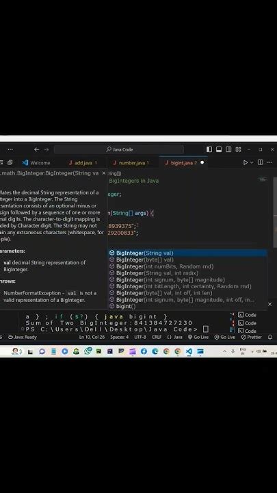 Add To Biginteger In Java Java Javainterview Code Developer Youtube