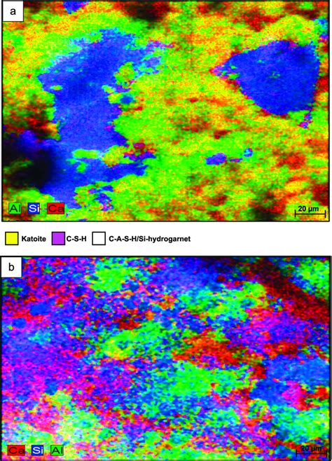 mapping micrograph of n sio 2 incorporated c 3 a samples at 2 days of