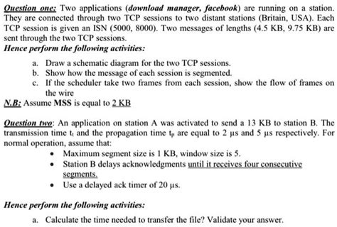 Solved Question One Two Applications Download Manager Facebook Are