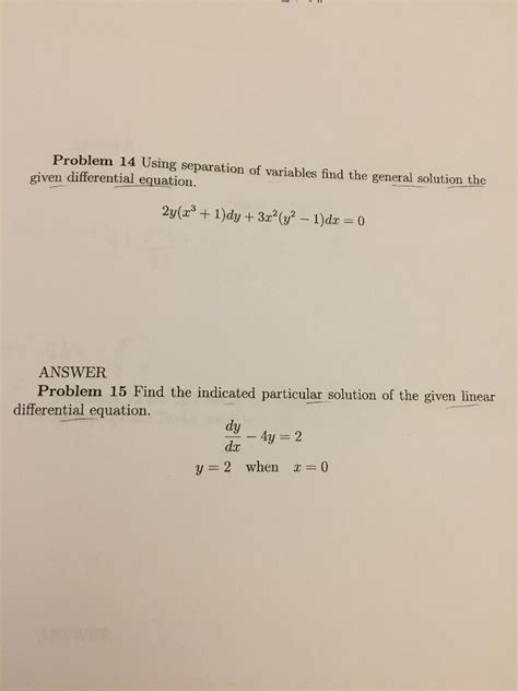 Solved Problem 14 Using Separation Of Variables Find The