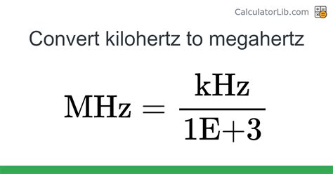 Kilohertz → Megahertz Converter Khz To Mhz Frequency Converter