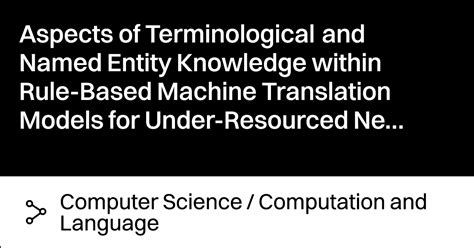 Aspects Of Terminological And Named Entity Knowledge Within Rule Based Machine Translation
