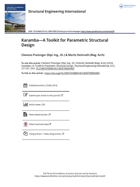 karamba a toolkit for parametric structural design download free pdf