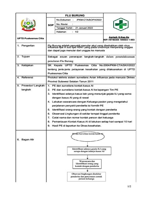 Pdf Sop Flu Burungcompress Pdf