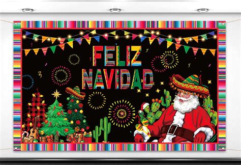 Nepnuser Feliz Navidad Photo Booth Backdrop Mexican