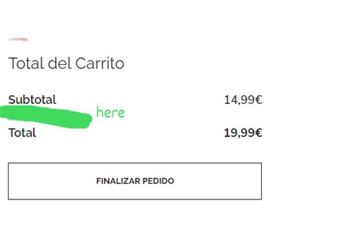 Wordpress Put The Cost Of The Shipping Method Between The Subtotal