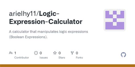 Github Arielhy11logic Expression Calculator A Calculator That